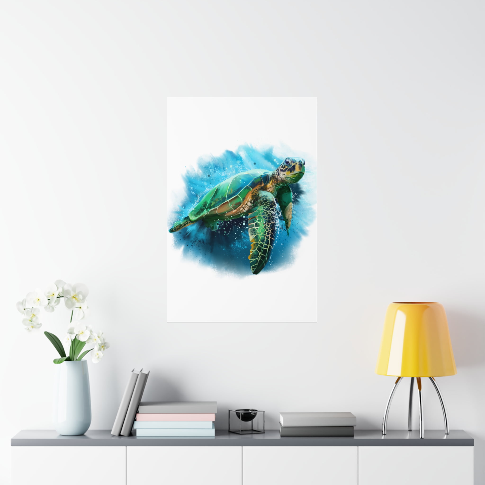 Water Turtle 1, Museum-grade Matte Vertical Posters - Walmart.com