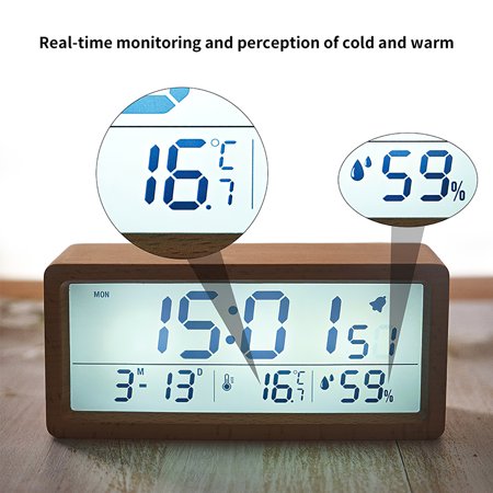 Solid Wood Clock Simple Clock Luminous Bedside Clock Large office ...