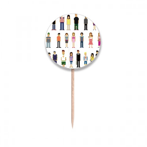 Game Characters Pairs Pixel Toothpick Flags Round Labels Party ...