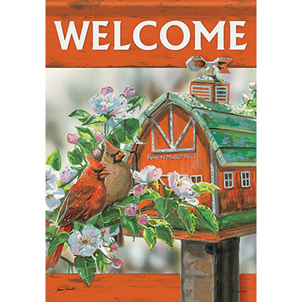 Carson Glitter Garden Flag - Farm to Market Cardinals, Double Sided ...