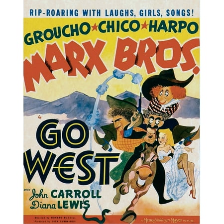 Go West Marx Brothers-Top: Harpo Marx Bottom From Left: Chico Marx ...