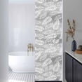 Ash Fronds Window Privacy Film, Gray Silver Slate Leaf Plant Canvas ...