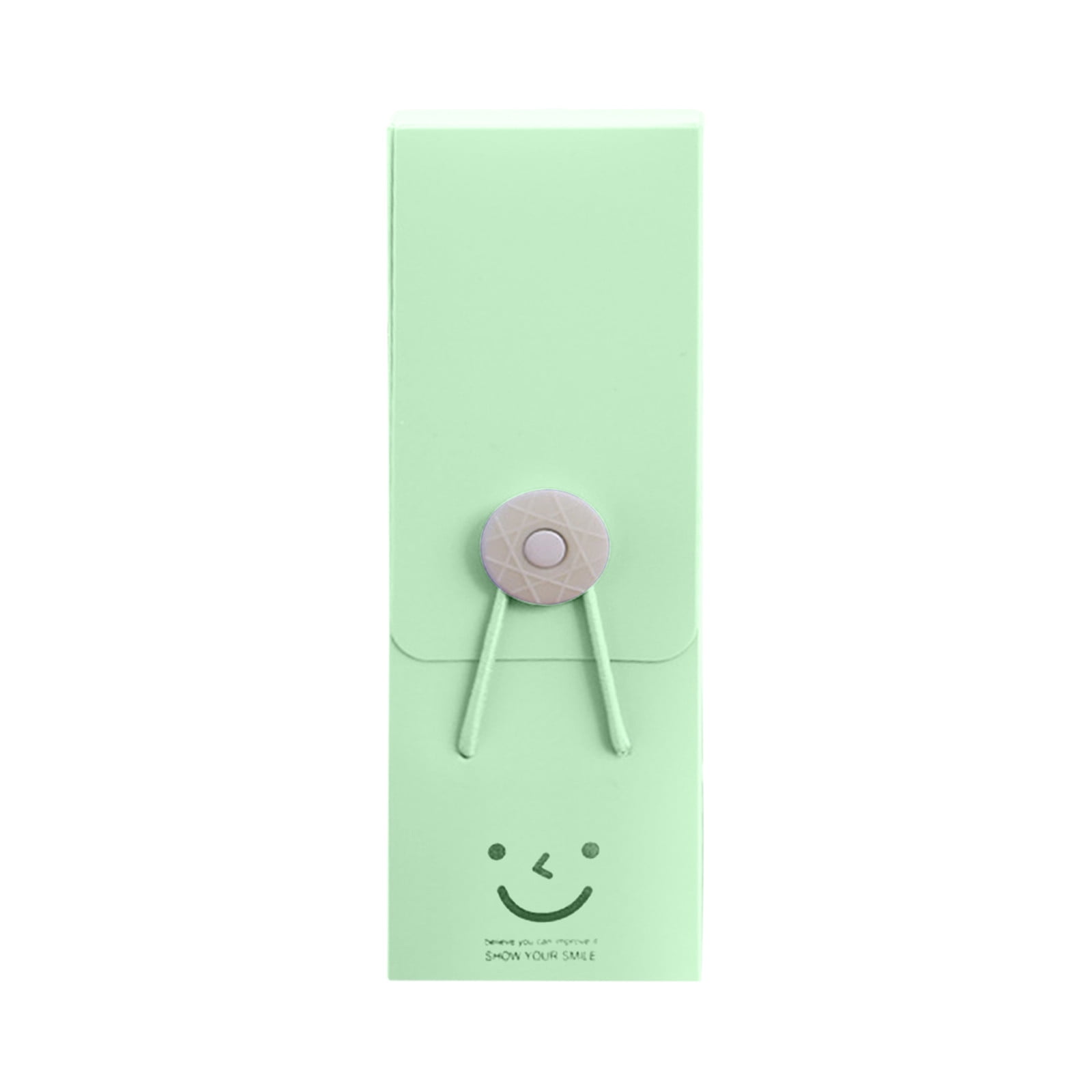 Smile Button Pencil Box Candy Color Cute Smiling Face Pencil Box Green ...