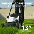 Litheli 13 Inch Cordless Lawn Mower, 5 Heights, 20V U20, Brushless ...