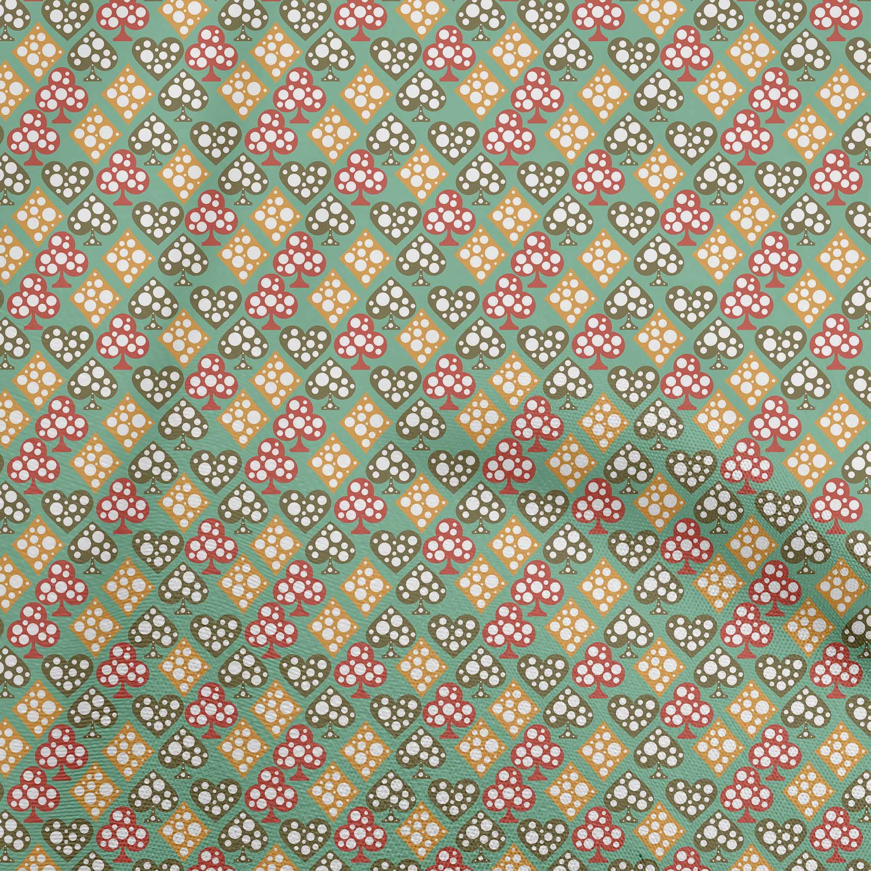 oneOone Cotton Flex Pear Green Fabric Poker Card Fabric For Sewing ...