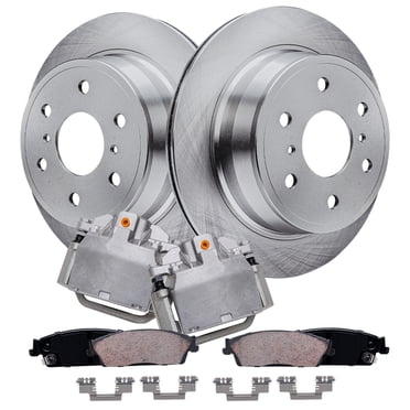 Detroit Axle - Rear Drilled Slotted Brakes and Rotors Brake Pads ...