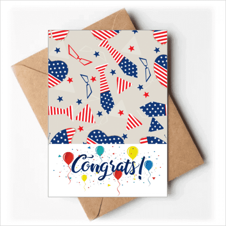 USA Flag Tie Glass Star Festival Wedding Cards Congratulations Greeting ...