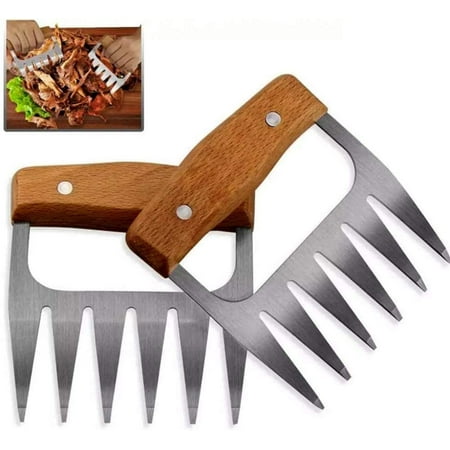 Shredder Pulled Pork Claws Meat Lifting Forks BBQ Stainless Steel ...