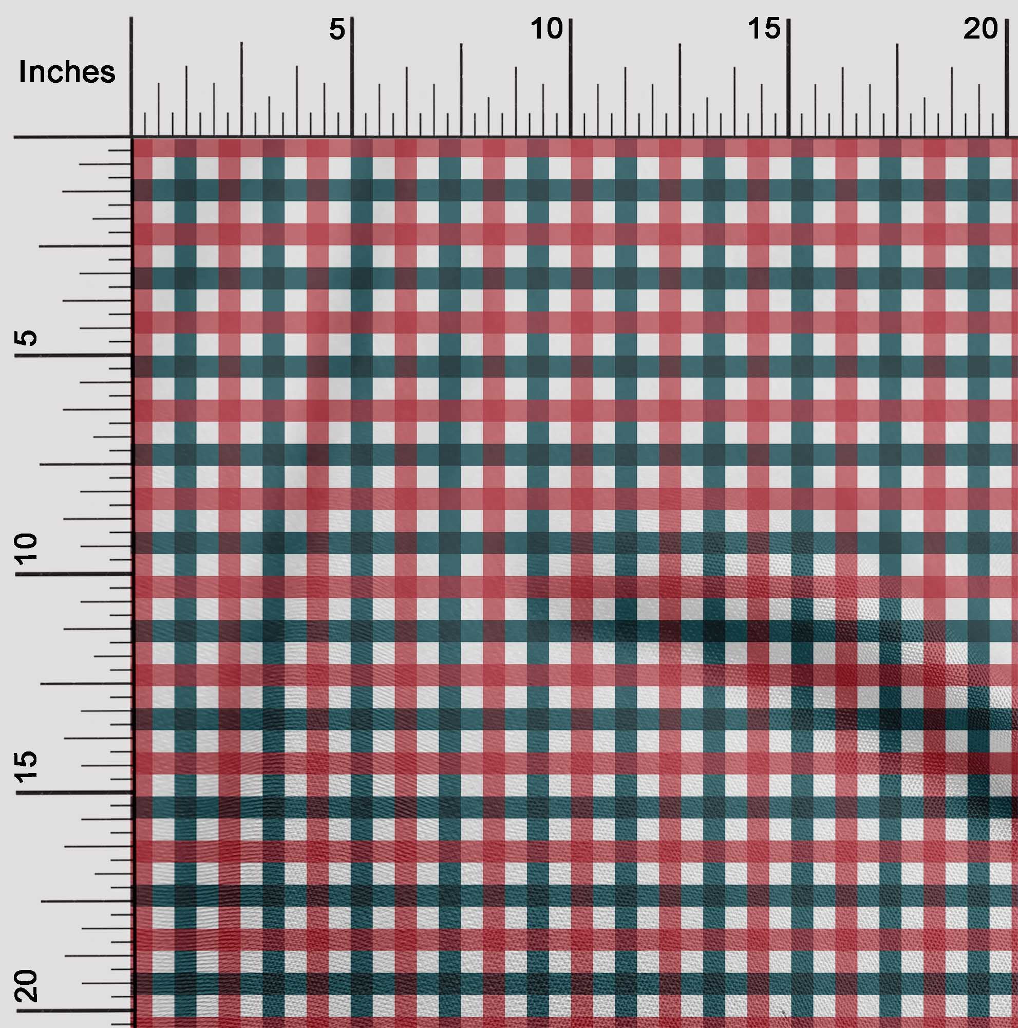 oneOone Organic Cotton Poplin Twill Fabric Gingham Check Print Fabric ...