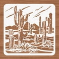 Desert Cactus Stencil 12x12 Desert Landscape Pattern Drawing Templates ...