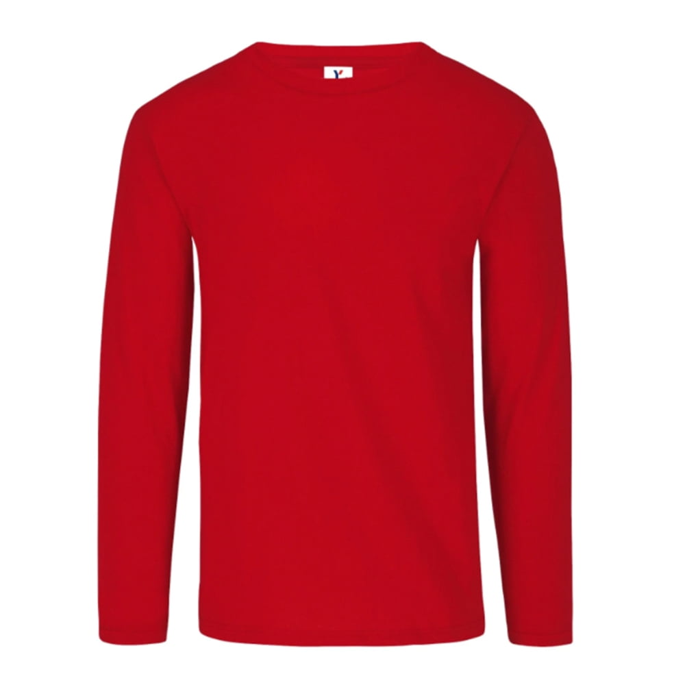 Playera Cuello Redondo Manga Larga para Caballero, Color Rojo, Talla ...