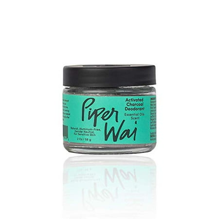 PiperWai, Natural Activated Charcoal Deodorant Jar (2 oz), Vegan, Odor ...