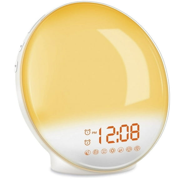 JALL Light Sunrise Alarm Clock for Heavy Sleepers, FM Radio, 7 Sounds ...