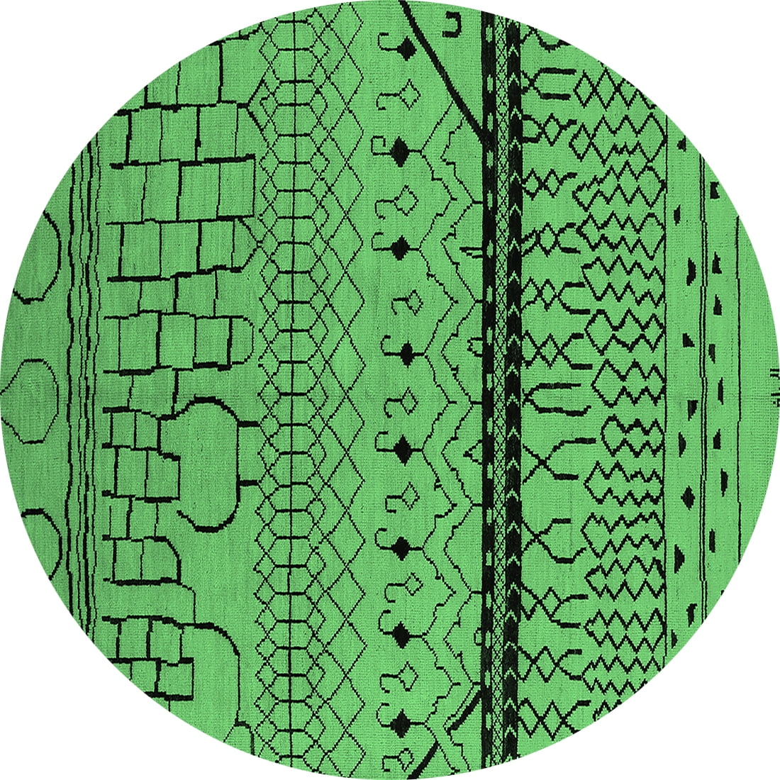 Ahgly Company Indoor Round Solid Emerald Green Modern Area Rugs, 4 ...