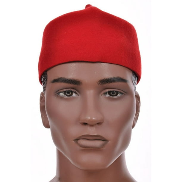 Red Nigerian Igbo Ozo Cap African Hat - Walmart.com - Walmart.com