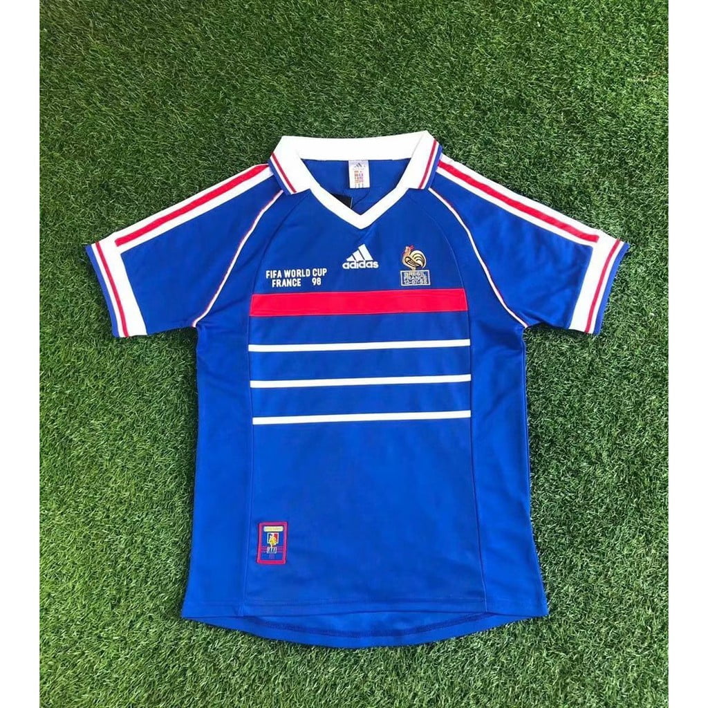 Retro 98 Francia Jersey De Fútbol ZIDANE 1998 Camisetas ...