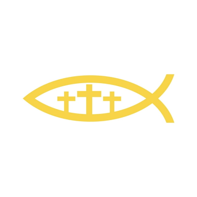 Christian Jesus Fish Three Cross Sticker Decal Die Cut - Self Adhesive ...