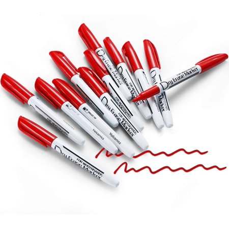 Black Dry Erase Markers Low Odor Fine Whiteboard Markers Thin Box of 12 ...