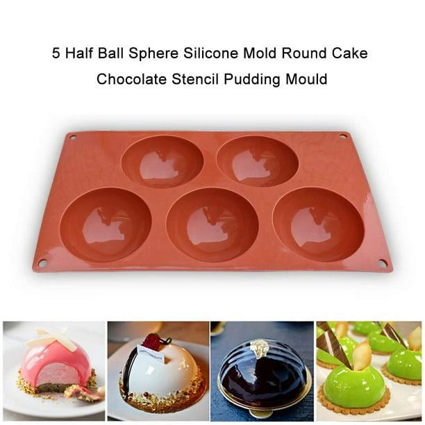 Coiry 5 Half Ball Sphere Silicone Mold Round Cake Chocolate Stencil ...