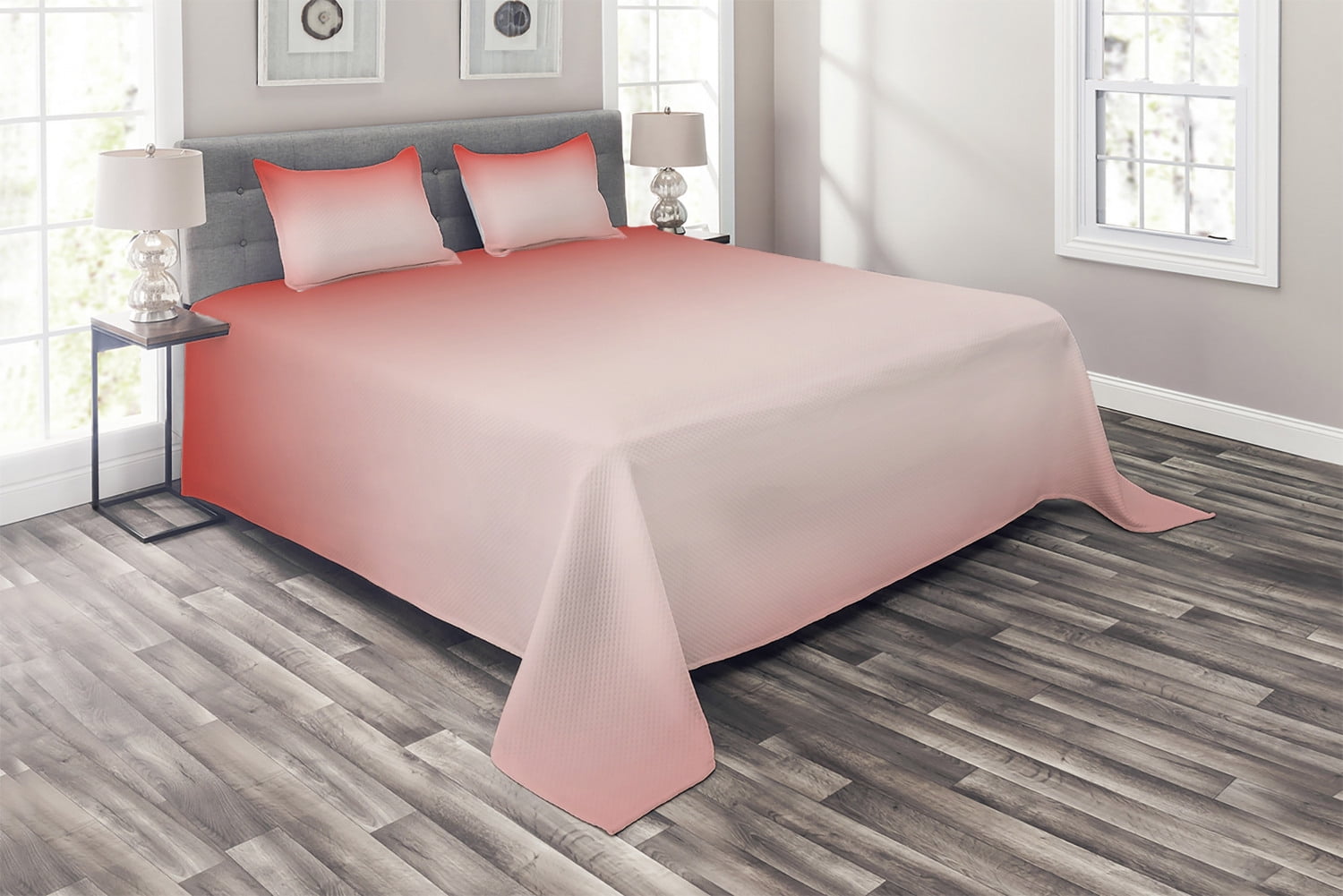 Peach Coverlet, Abstract Ombre Composition in Feminine Colors with ...