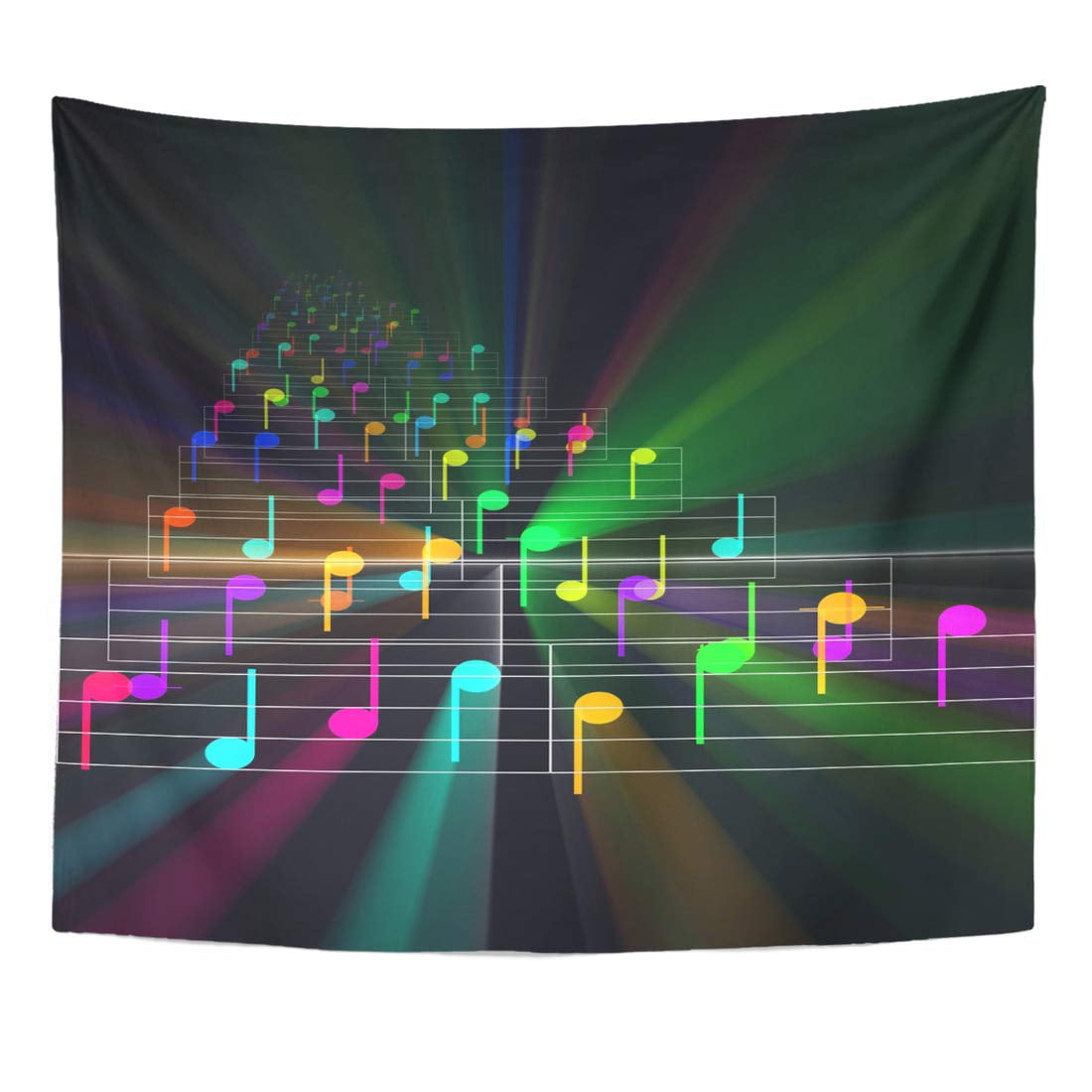 ZEALGNED Bright Nursery Colorful Notes Sheet Music Cheerful Musical ...