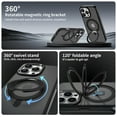 Designed for iPhone 16 Pro Case, 360° Rotatable Ring Stand Case Translucent Skin-Feel Borders ...