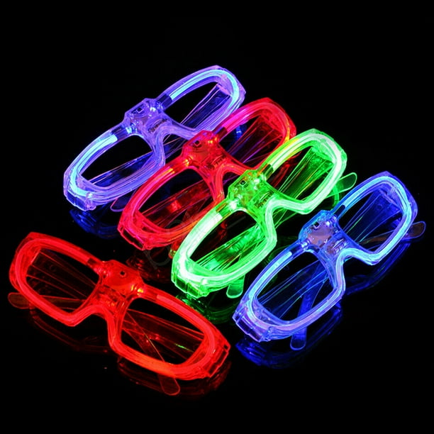 12 Glow Frame LED Flashing Glasses Light Up Sunglasses Wedding Party ...