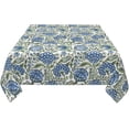 Blue Sage Green Floral Tablecloth Square 60 Inch Vintage Chinoiserie ...