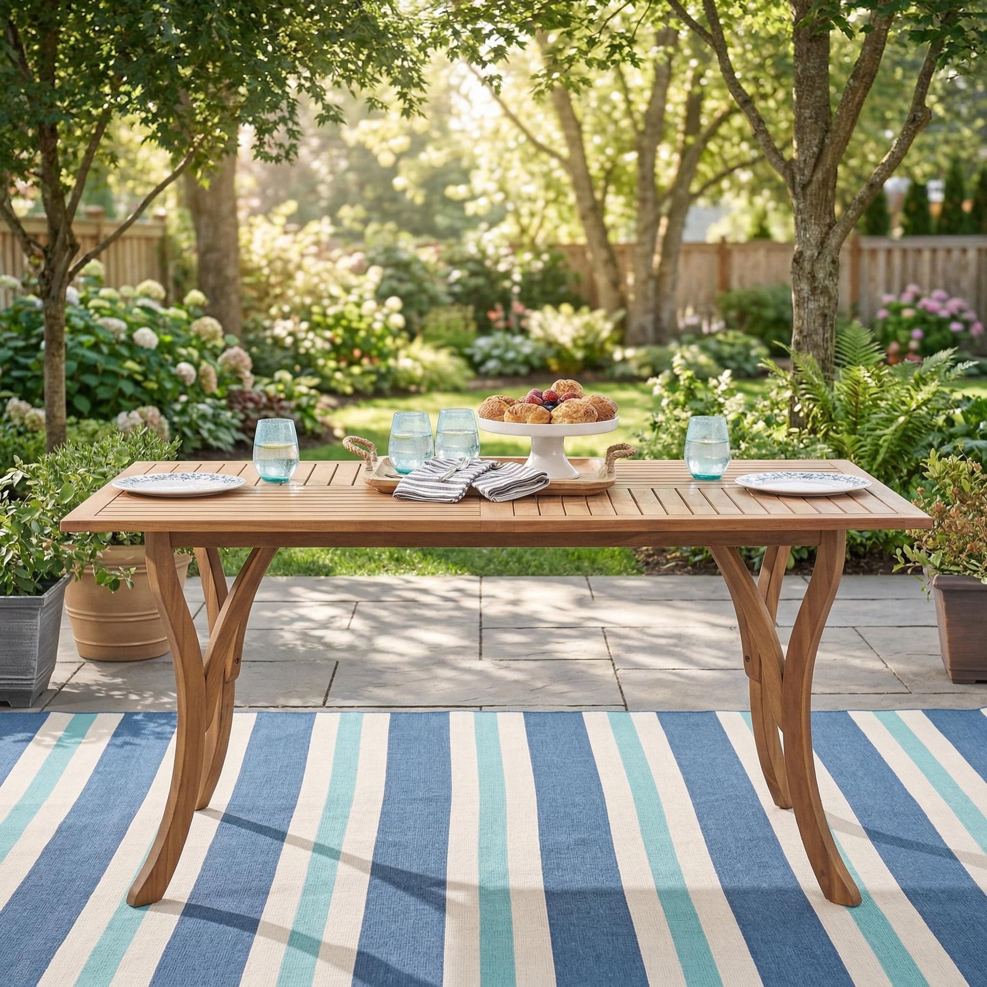 Click here for Homy Casa 59 All-Season Acacia Wood Patio Dining T... prices