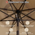 9 Foot Outdoor Patio Umbrella with 8 Ribs Push Button Tilt and Crank ...