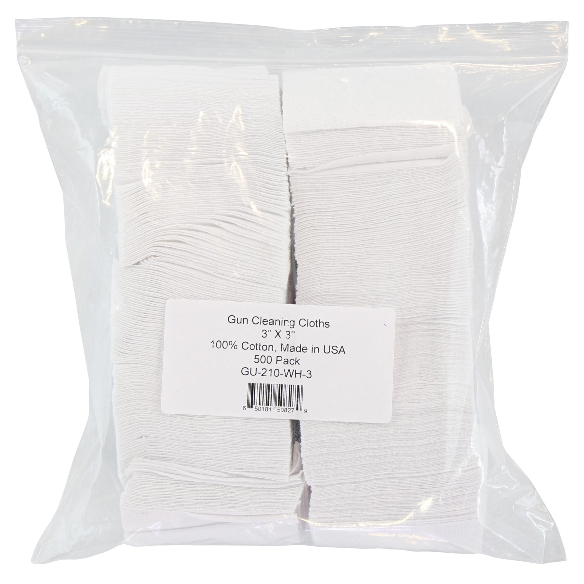 Gun Cleaning Cloths, 3X3", White, 100% Cotton, Made in USA, 500 Pack ...