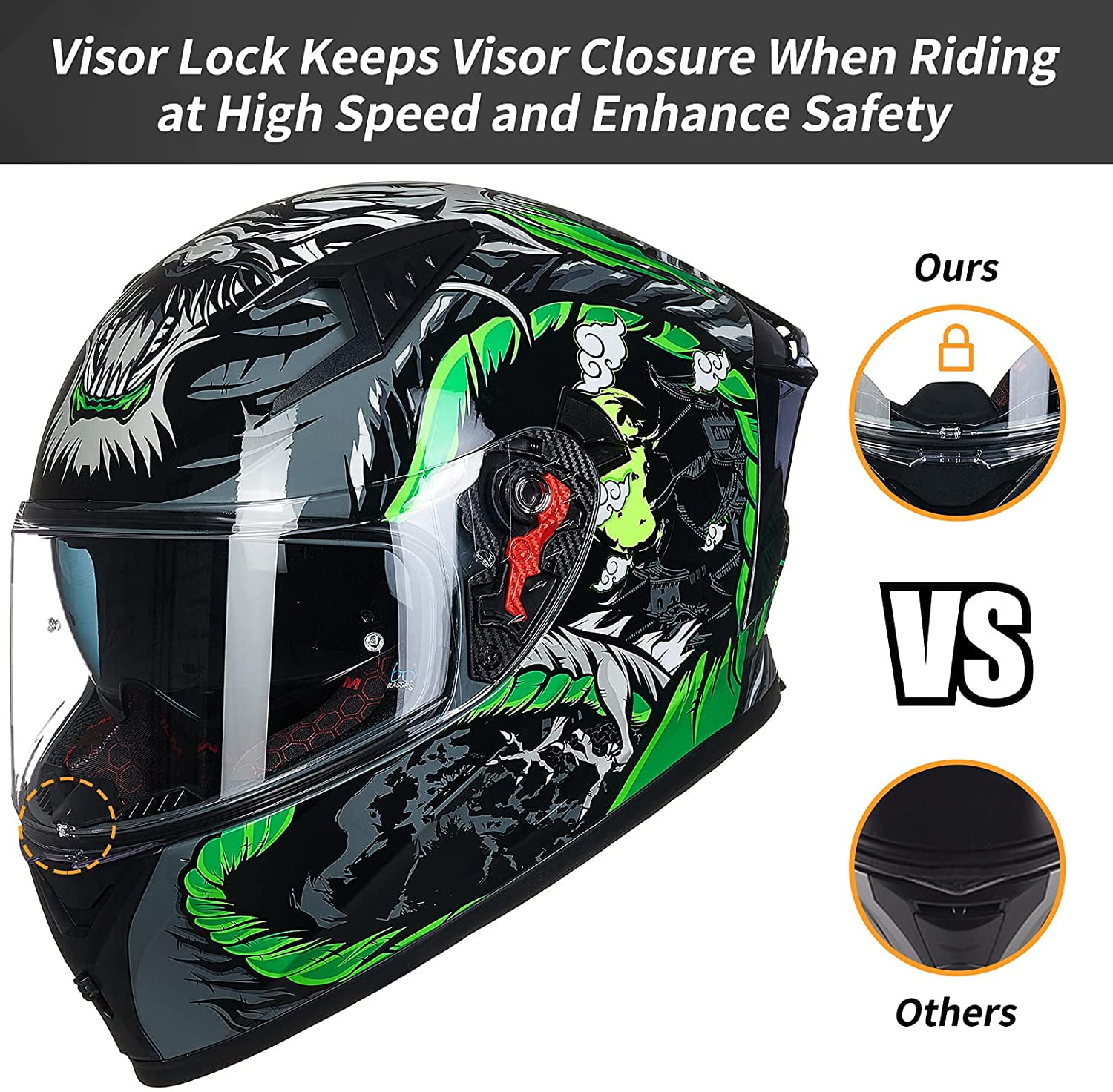 Buy ILM Motorcycle Helmet Full Face with Pinlock Compatible Clear ...