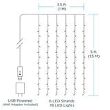 Merkury Innovations Warm White LED Curtain Lights with Wireless ...