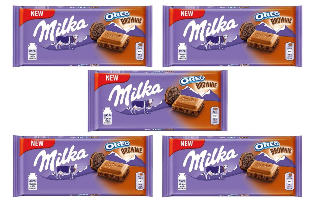 Milka OREO Brownie Milk Chocolate, 100g /3.5 Ounce (Pack of 5 ...