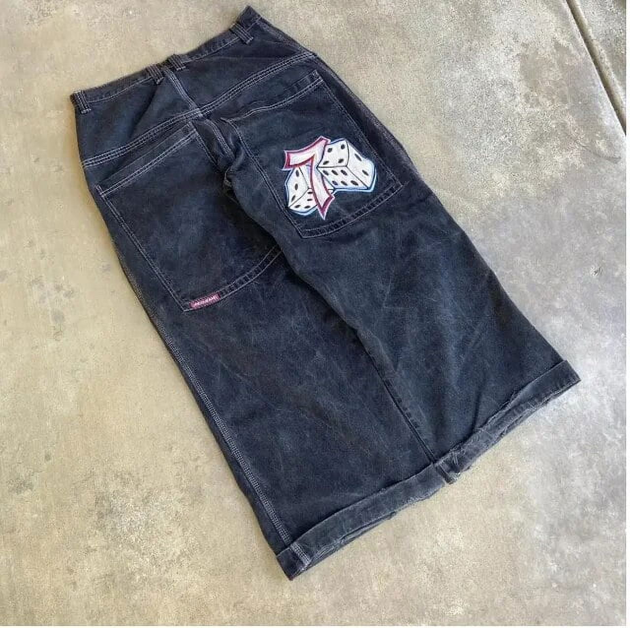 Y2k American High Street Hip Hop Skull Embroidered Jeans Men Y2k American High Street Hip Hop Skull Embroidered Jeans Men