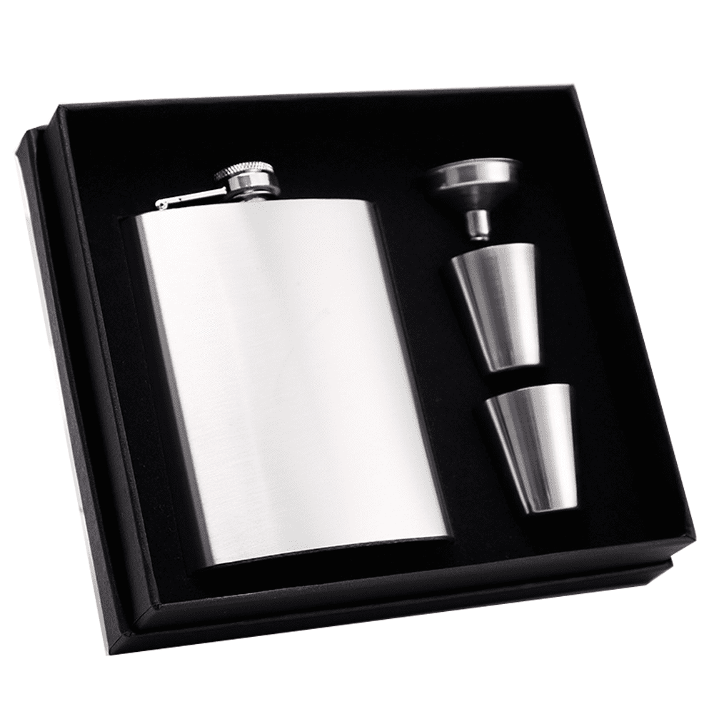 Hip Flask Gift Set,Hip Flasks For Liquor For Men With Black Leather ...