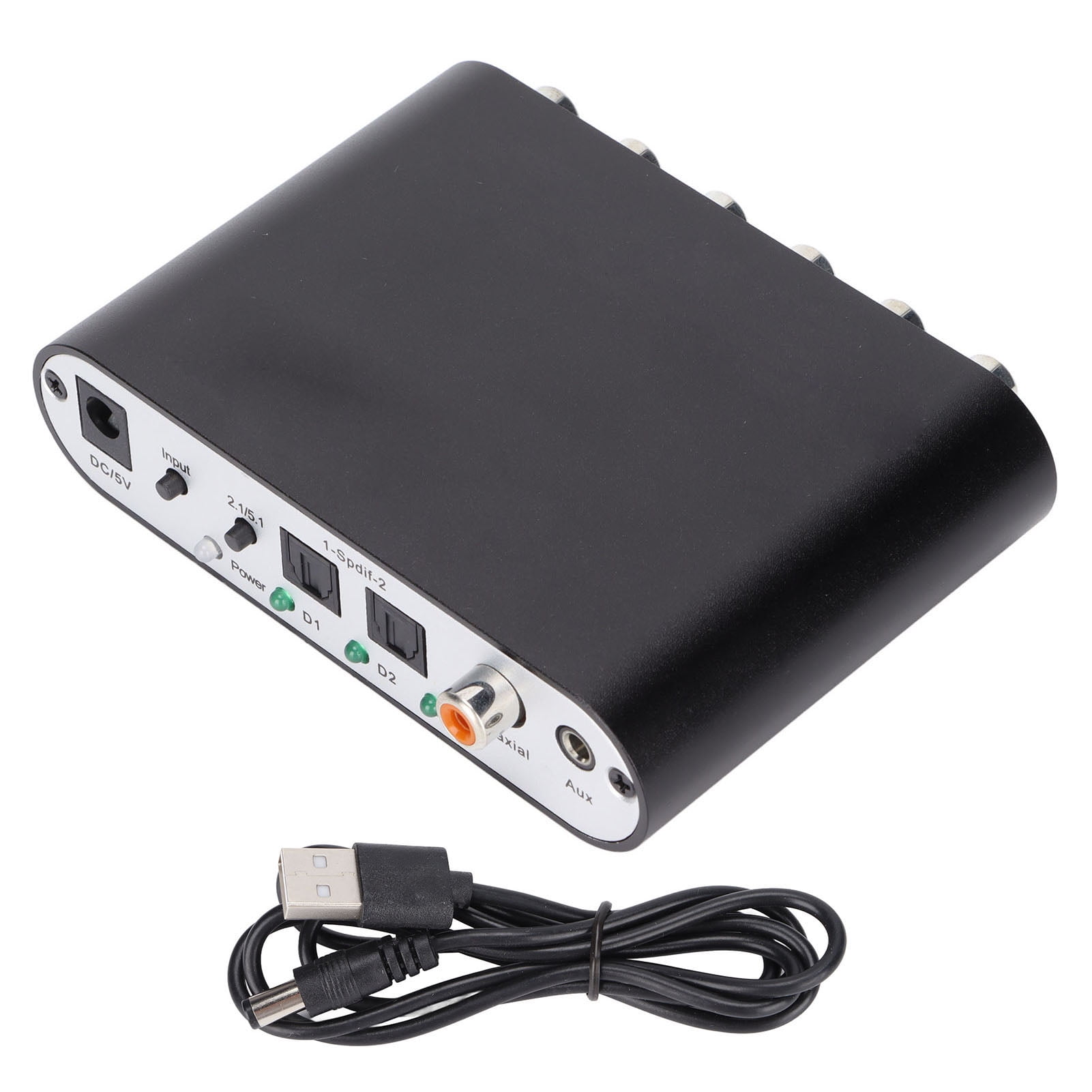 Convertidor SPDIF Coaxial AU Xto RCA, decodificador de sonido Digital 5 ...