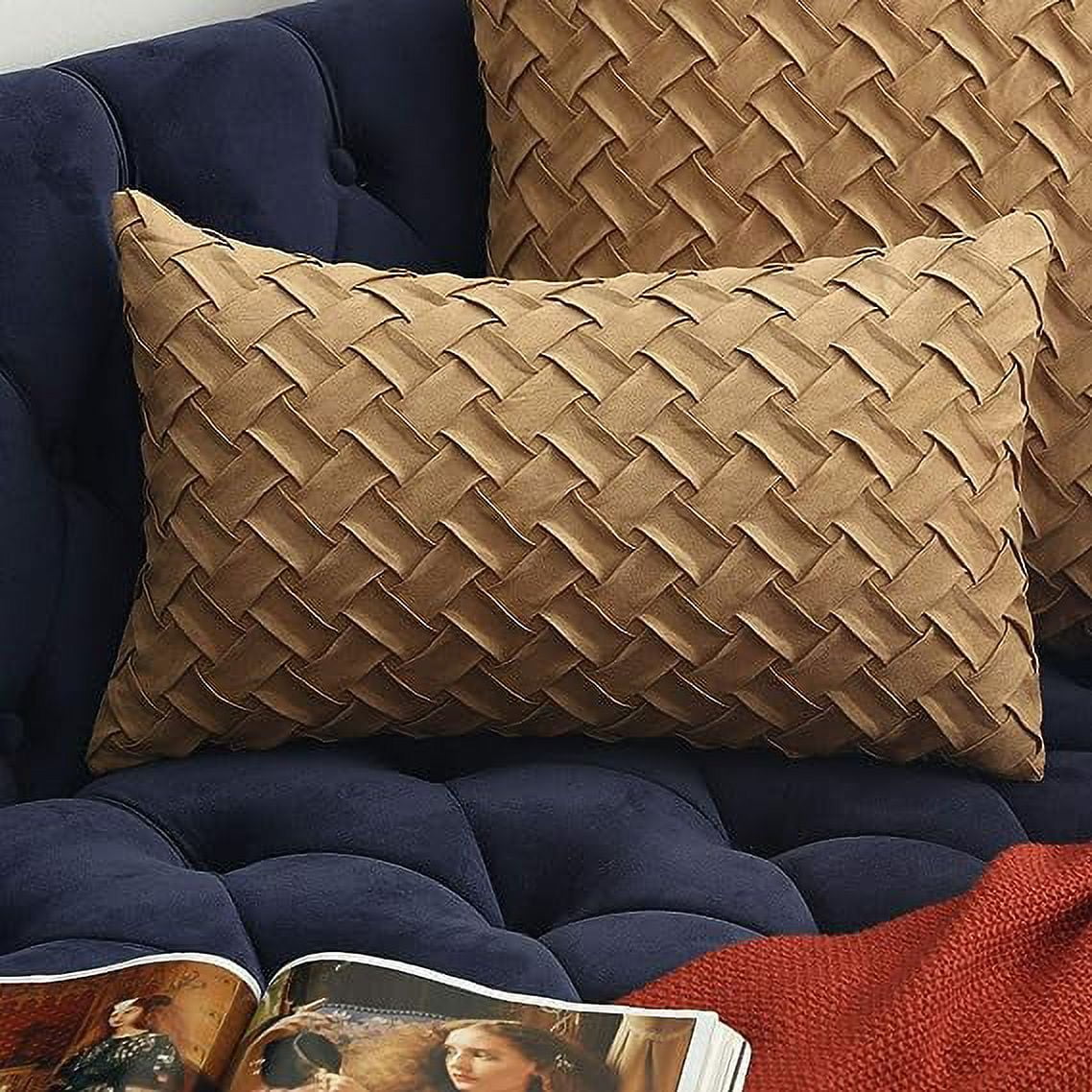 Click here for Zhuge Basket Weave Pattern Decorative Throw Pillow... prices