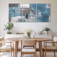 Abstract Oil Painting Canvas Wall Art 3 Panels, Square Blue Smear ...