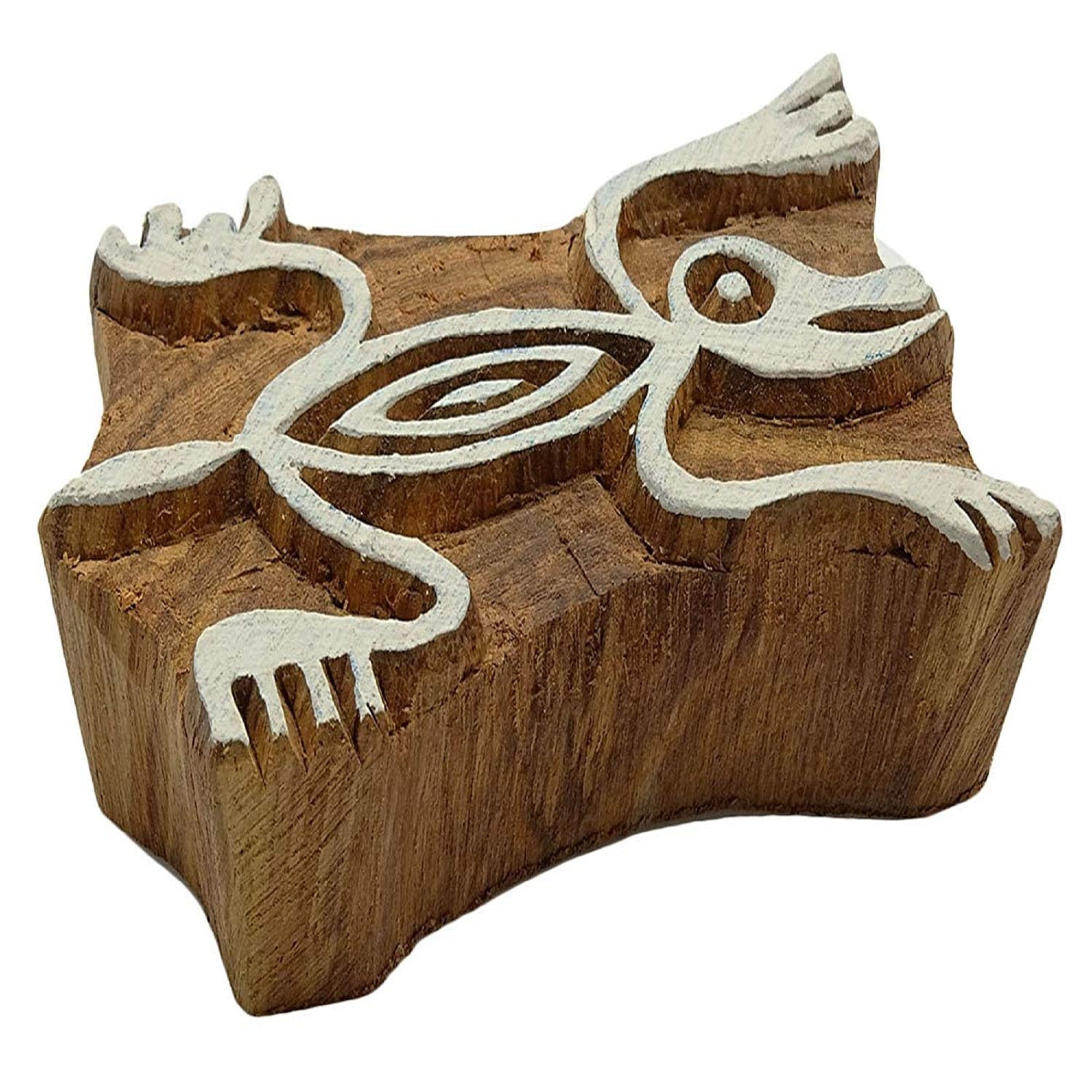 Wooden Printing Block Lizard Stamp Hand Carved Textile Printer Stamp ...