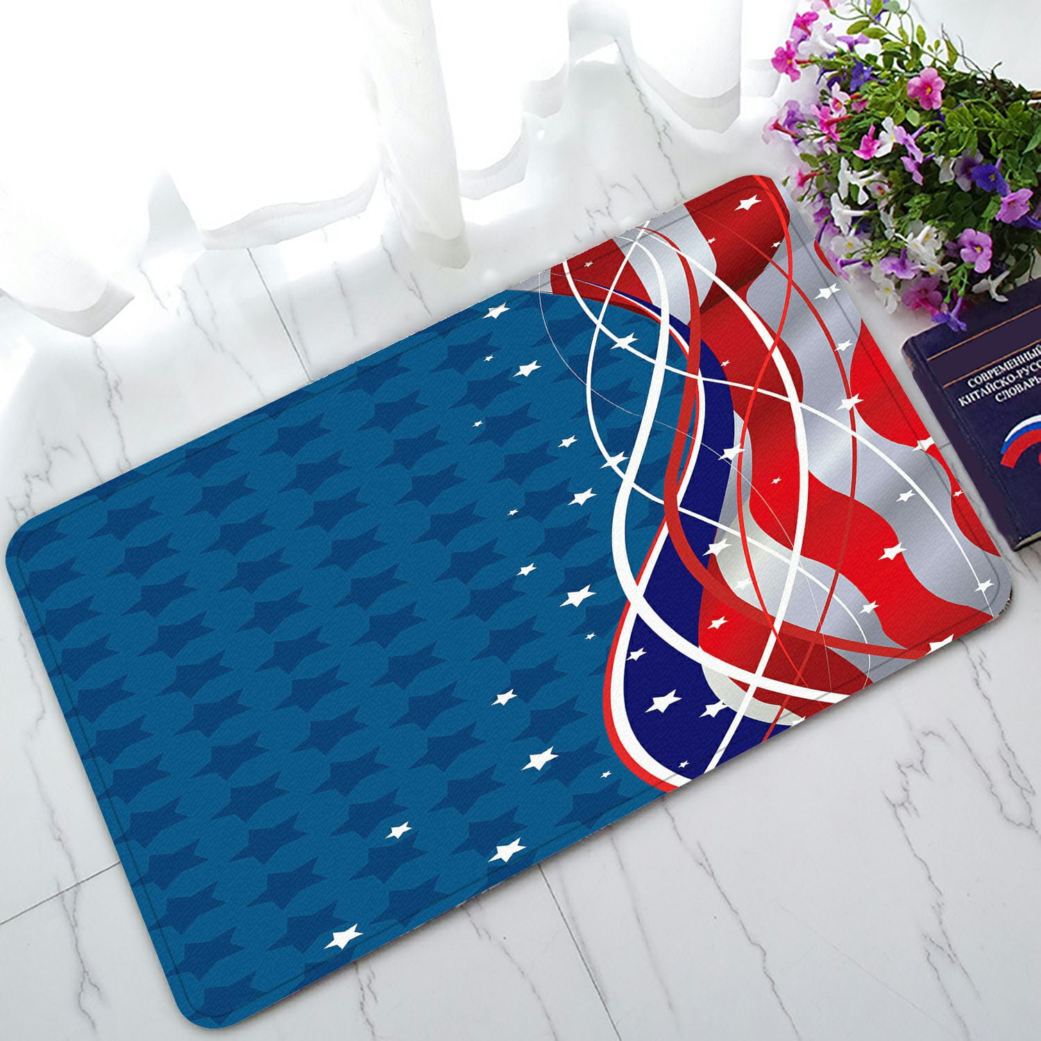ABPHQTO Stars And Stripes Fourth Of July Patriotic Doormat Entrance Rug ...