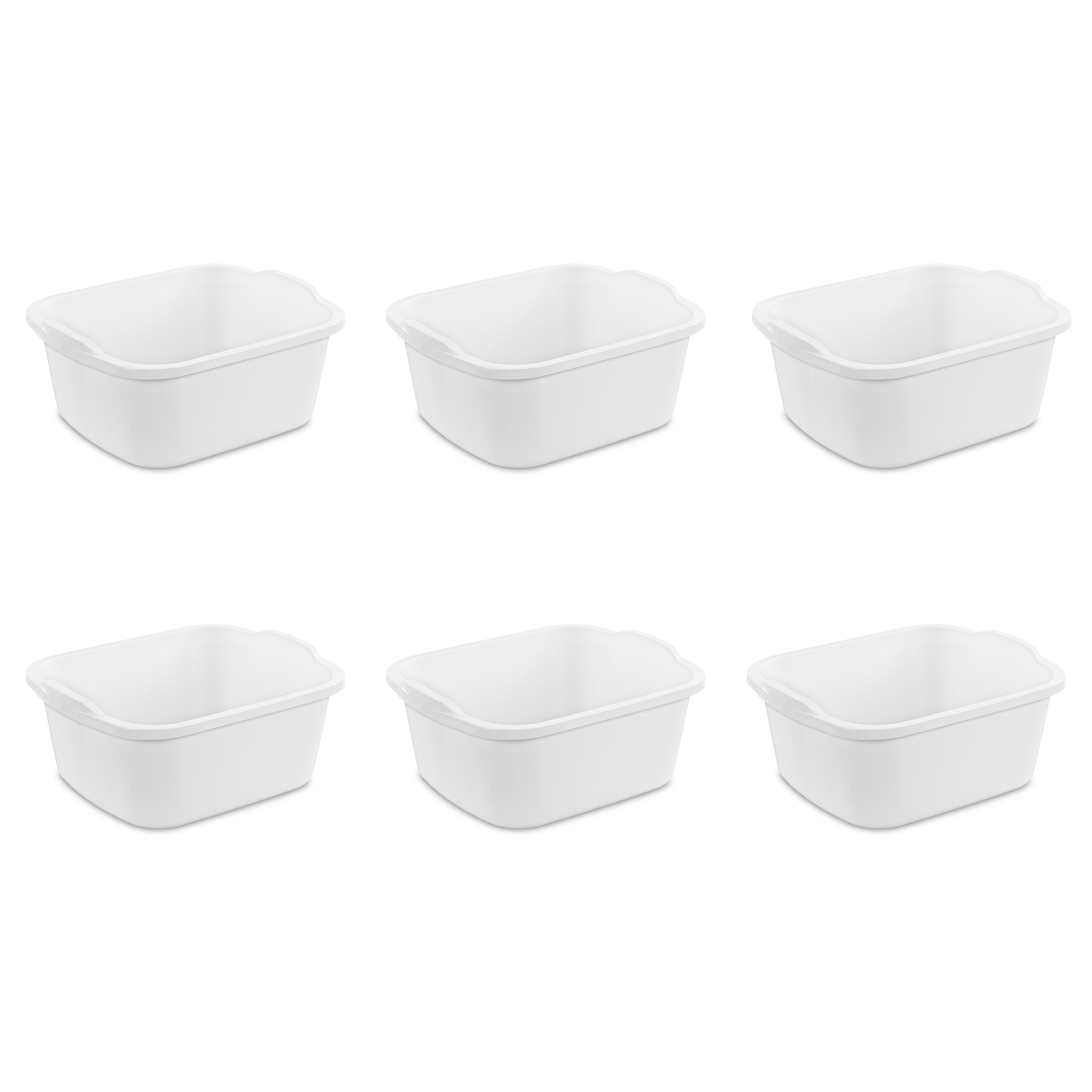 Sterilite 18 Qt. Dishpan Plastic, White, Set of 6 - Walmart.com