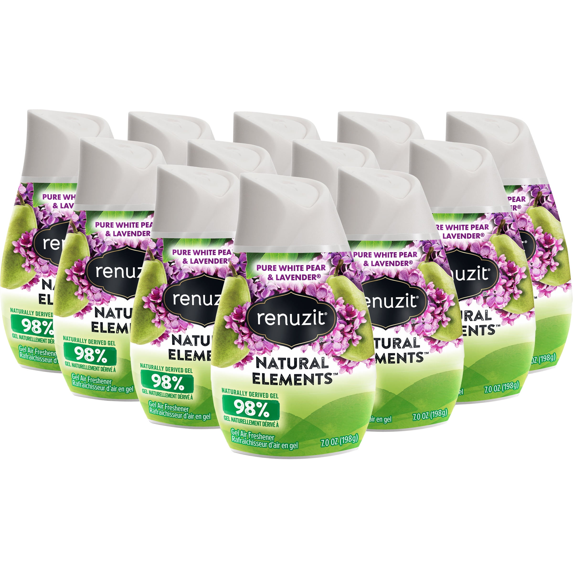 Renuzit Natural Elements Gel Air Freshener, Pure White Pear & Lavender ...