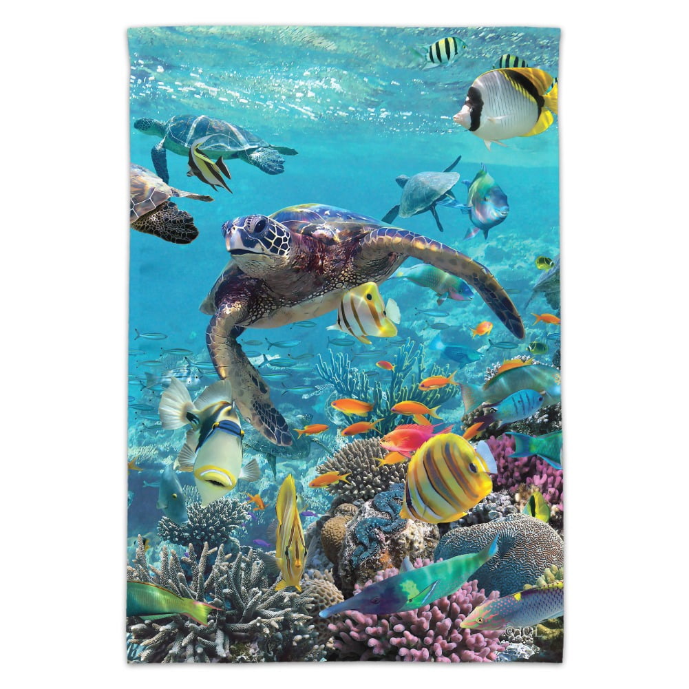 Ocean Coral Reef Sea Turtles Diving Garden Yard Flag - Walmart.com