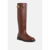 Kiang Metal Chain Link Detail Calf Boots - Walmart.com