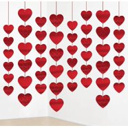 6 x 7ft Red Heart String Valentines Day Decorations Engagement Wedding ...