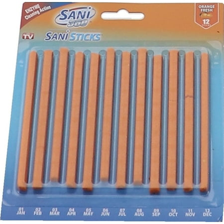 SANI 360° Sani Sticks Drain Cleaner/Deodorizer 12 Count Orange Scent ...