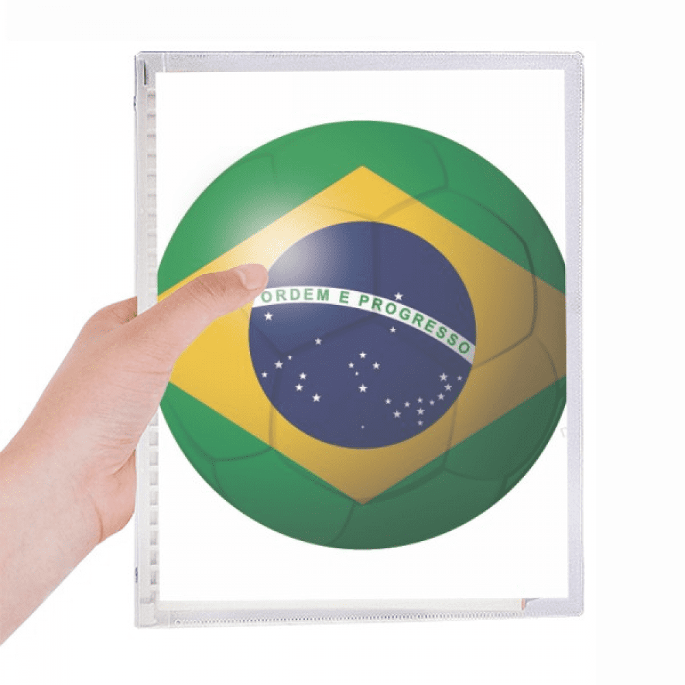 Brazil National Flag Soccer Football Notebook Loose Diary Refillable ...