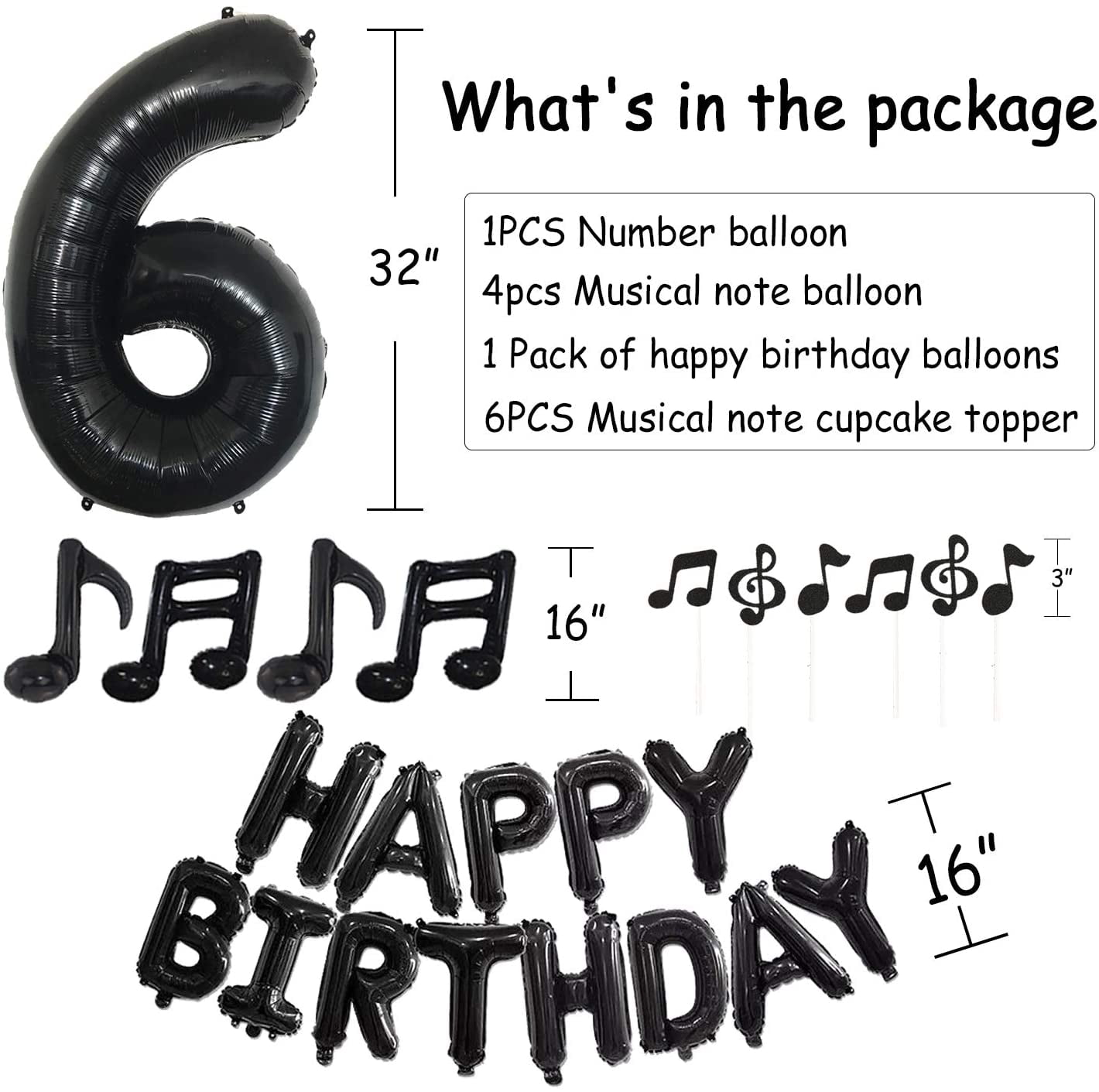 Musical Notes Party Decorations,suitable for Tik Tok,Rock Star,Karaoke ...