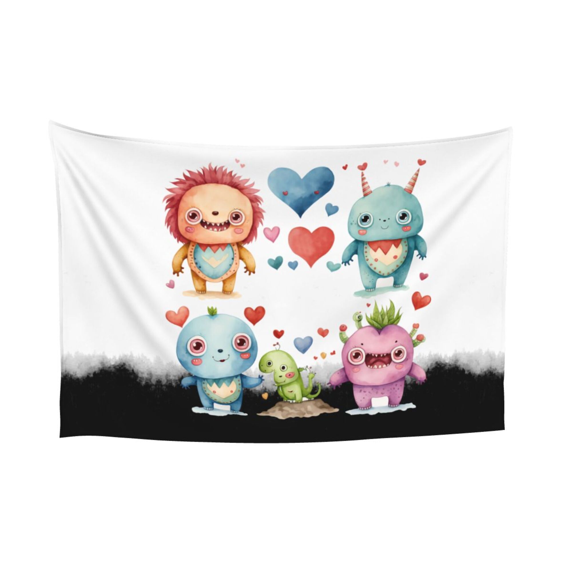ZICANCN Funny Tapestry for Bedroom Aesthetic,Watercolor Cartoon Monster ...